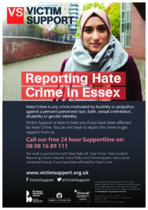 Victim Support Hate Crime poster – North Chelmsford NHS Healthcare Centre